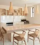 Lâmpadas na cozinha em estilo eco