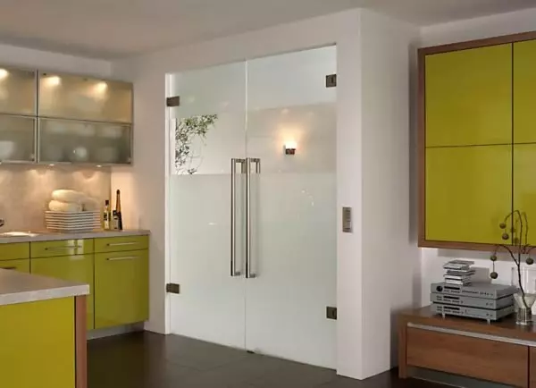 Glass doors to the kitchen