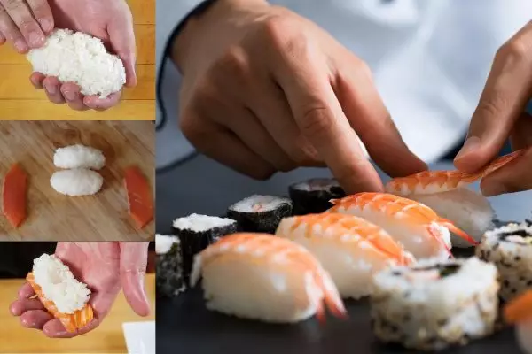 Klassikaline sushi toiduvalmistamise protsess