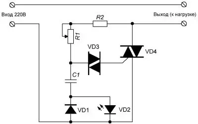 Схема регулятора зі світлодіодним індикатором