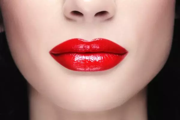 Glossy Red Lipstick.