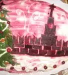 Kremlin ve Noel ağacı salata üzerinde gösterilen