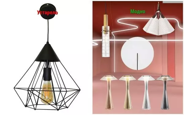 Lampa-skelet a lampy s plafousmi rôznych tvarov