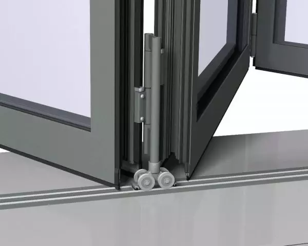 Hengerek a kettős üvegezésű ablakok összecsukható ajtóin