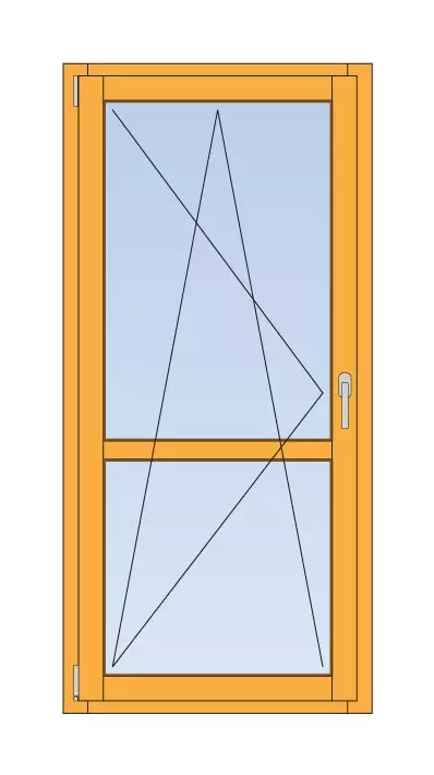 Schema der ungefähren fertigen Tür mit Hockern