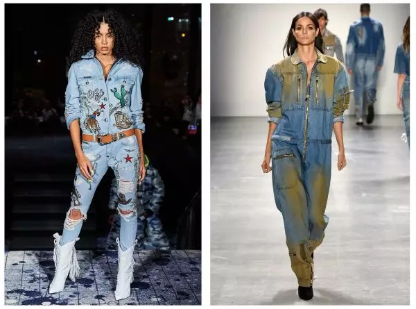 Denim overhalls gugur 2019 sareng usum tiis 2020 - Philipp Plein sareng John John