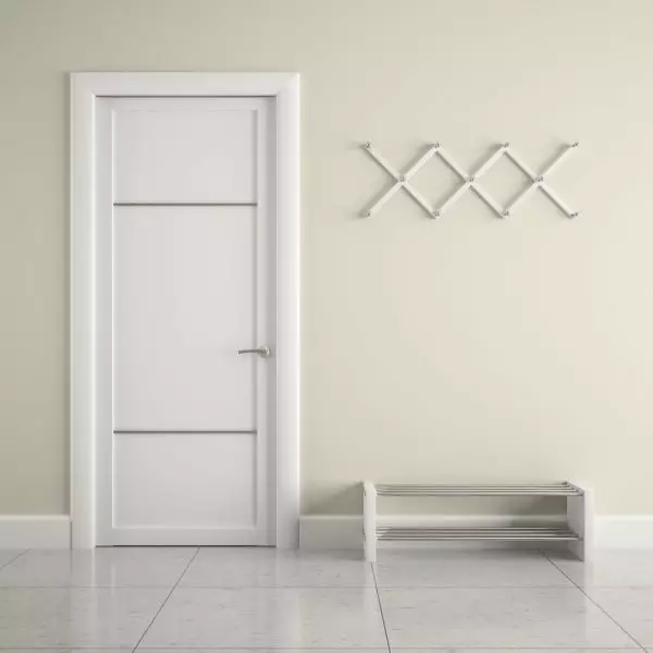 现代白色门与薄水平条纹