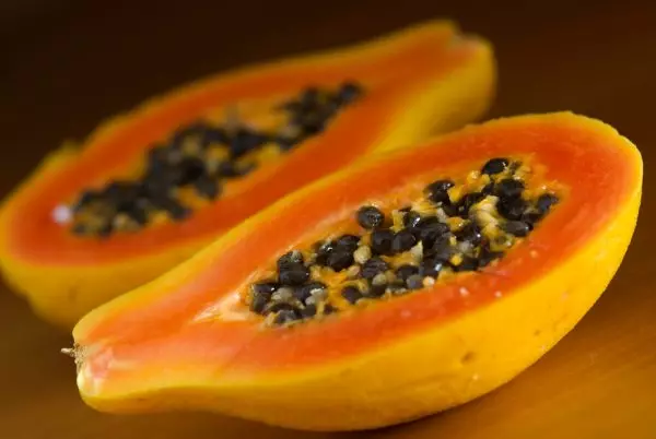 RIPE CUT PAPAYA.