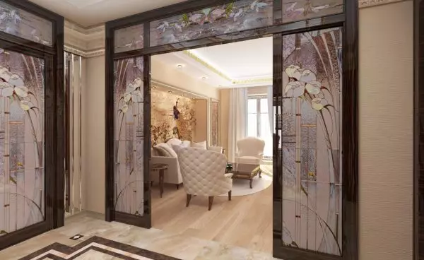Interiérové ​​dvere v modernom štýle so zvolenými sklenenými oknami