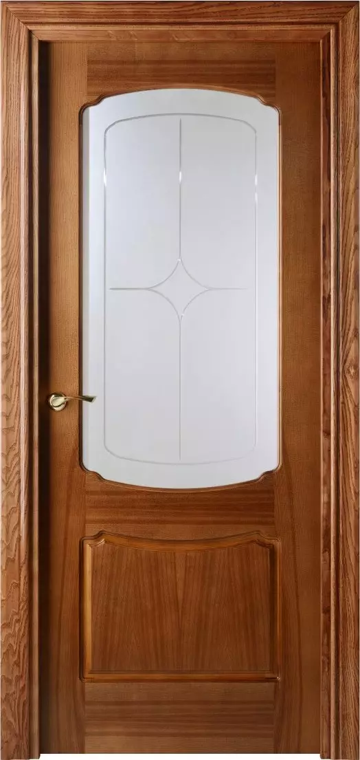 Domestic veneered door with glass