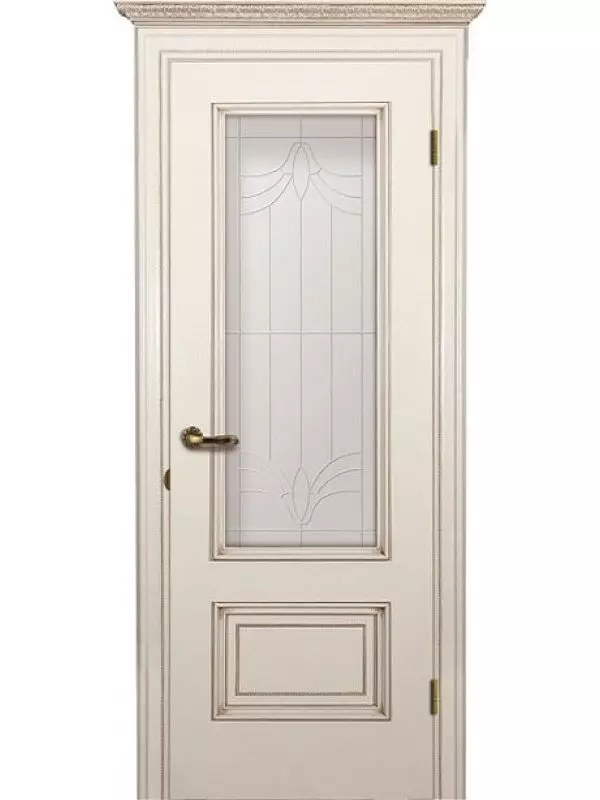Door with glass on the stroke