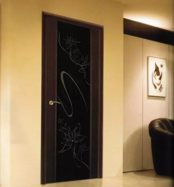 Drzwi wenge z szkłem grafitowym