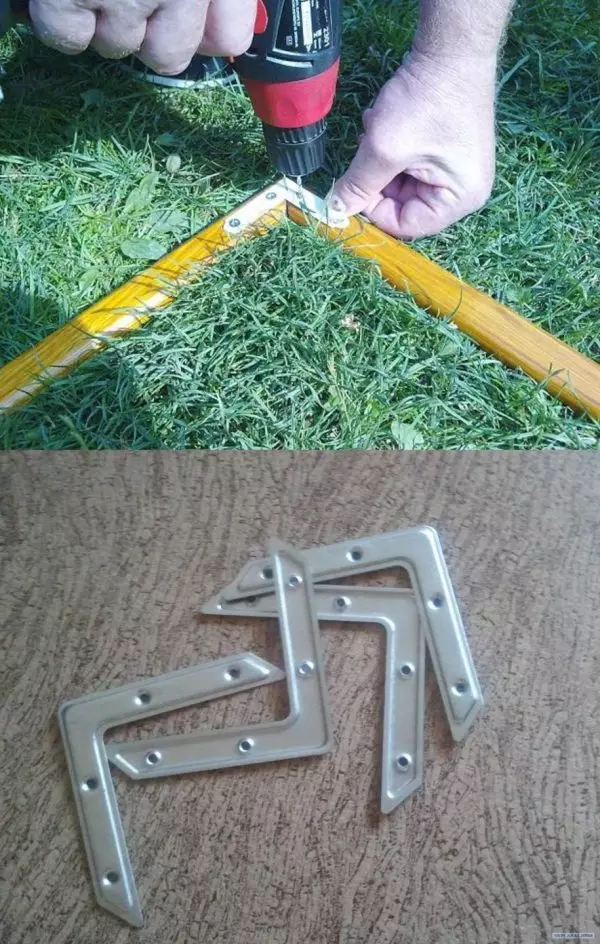 Koneksyon ng mga frame ng frame metal na sulok