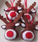 크리스마스 트리를 펠트에서 사슴 장난감