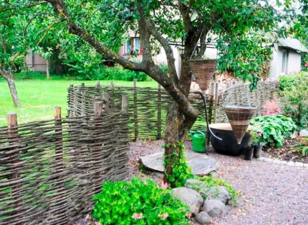 Wicker fence for cottage