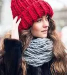 Red knitted hat