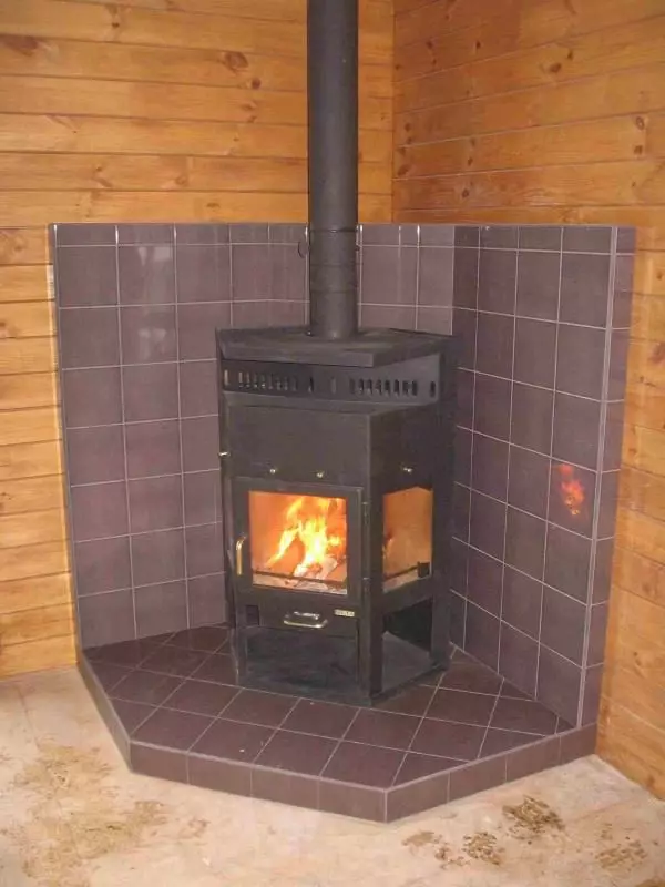 Metal wood stove.
