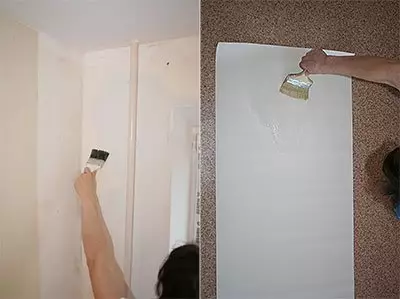 Papel de parede na esquina - unha parede fingante