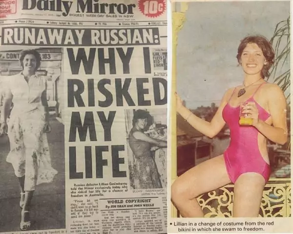 Lilian Gasinskaya på forsiden av avisen