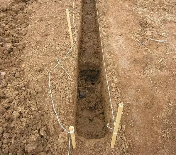 Trench under the foundation