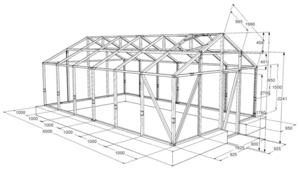 Drawing Duscate Wooden Greenhouse