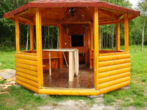 Table in the gazebo