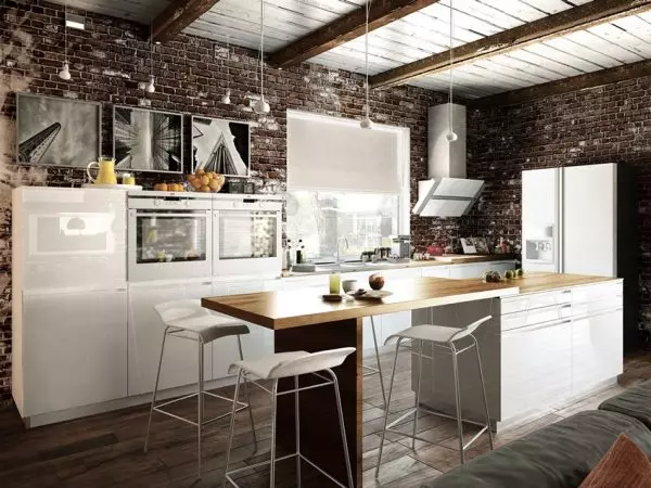 Cociña interior de estilo loft