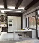 Deseño de contraste loft para a cociña