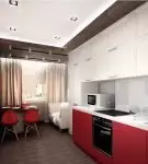 Tvåfärgsmöbler i köket med minimalismdesign