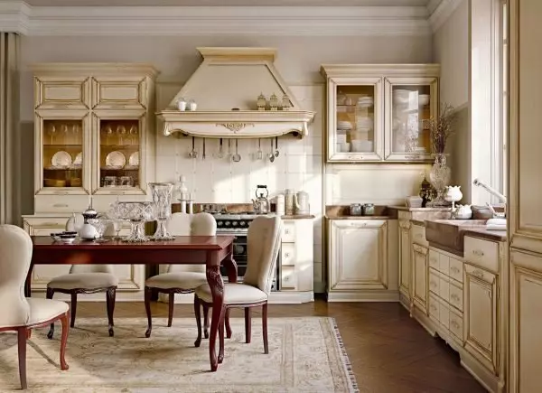 Italiensk klassisk stil Matlagning: Exempel på inredning, väggdekoration, möbler, tillbehör, klassiker, fotoidéer