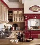 مبلمان سبک ایتالیایی روشن در آشپزخانه بزرگ