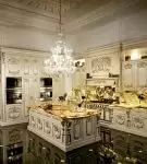 Lantai spektakuler di dapur sareng desain baroque