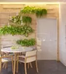 Plants as decor kitchen-dining room in eco-style