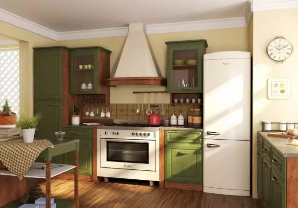 Зелен в кухненския интериор