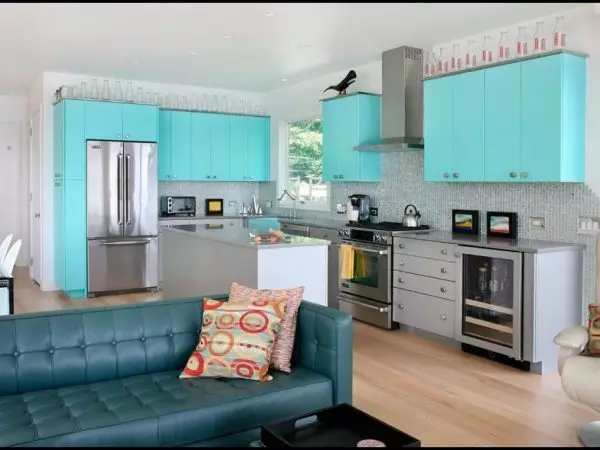 Griis-blauwe keuken