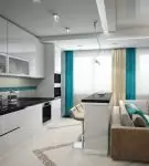 Dapur dengan jalur turquoise
