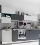 キッチンデザインの白とグレー