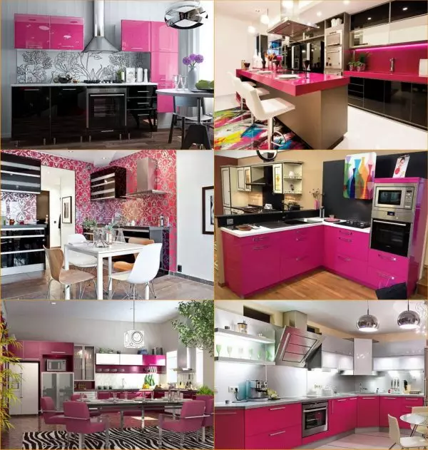 Pink + black and gray gamma in the interior