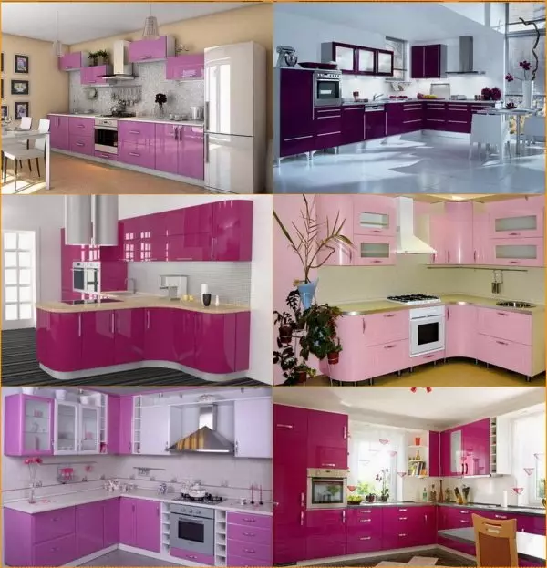 Pink furniture for the kitchen