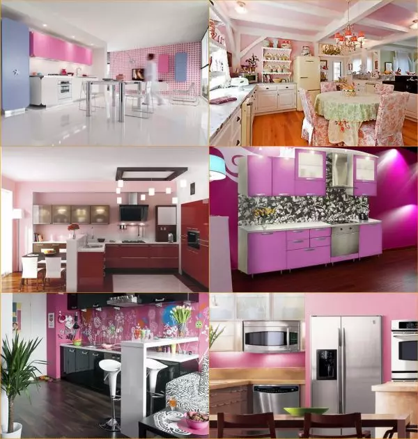 Muren en plafonds in roze ontwerp