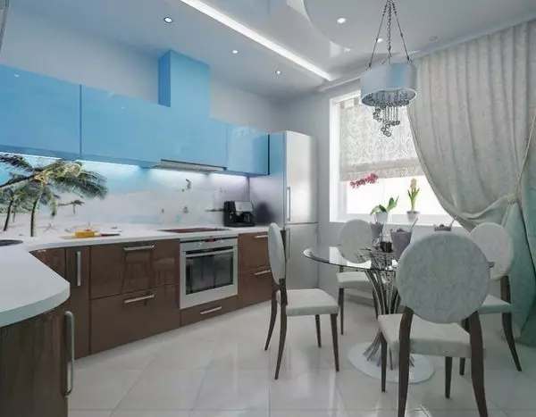 Смеђе-плаве слушалице у великој кухињи