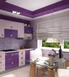 White-purple Miwwelen am Kichenfallraum mat réimesche Rurten