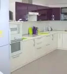 Bright kitchen with white-purple headuit