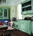 Nội thất màu xanh lục trong bếp