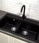Two-Bag Stone Black Sink