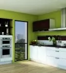 Grüne Wände der Küche