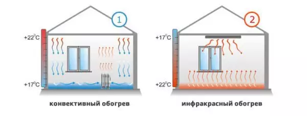 Infrared heaters neTermostat yeCottages: Marudzi, maitiro, maitiro, zvakanakira uye zvisina kunaka, ongororo