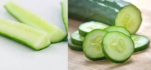Zaɓuɓɓuka don yankan cucumbers