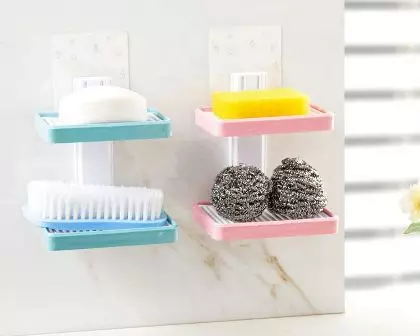 Wall shelves for sponges