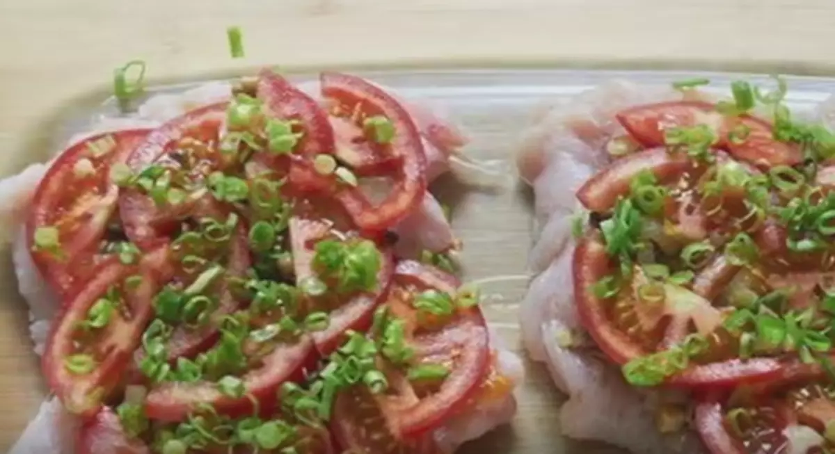 Tomatoes and Green Bow on Breasts